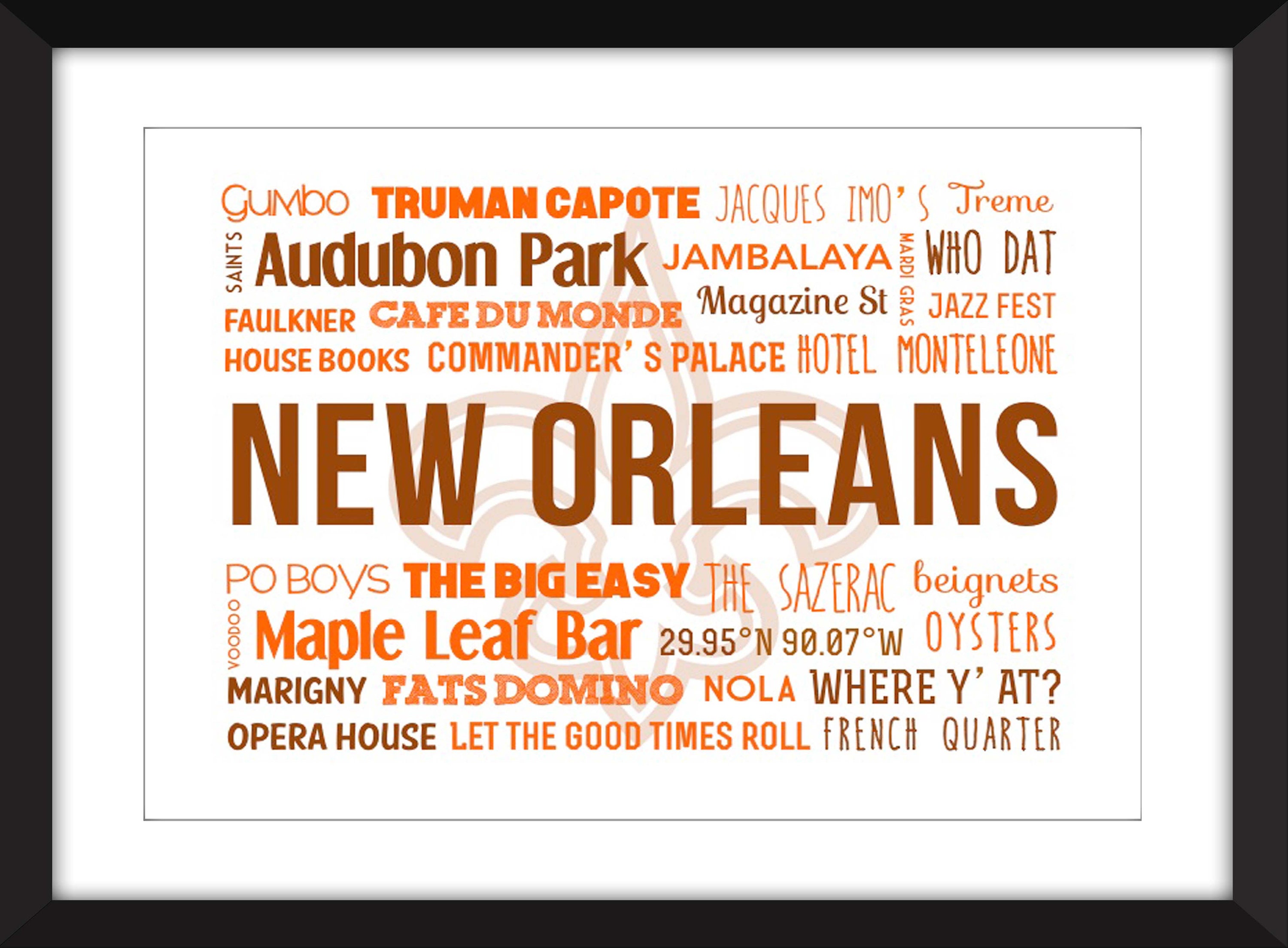 A Celebration of New Orleans Unframed Typography Print - Etsy