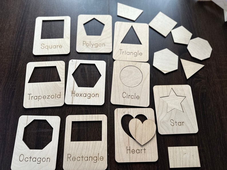Educational Wooden Shapes Flash Cards With Engaging Activities - Etsy