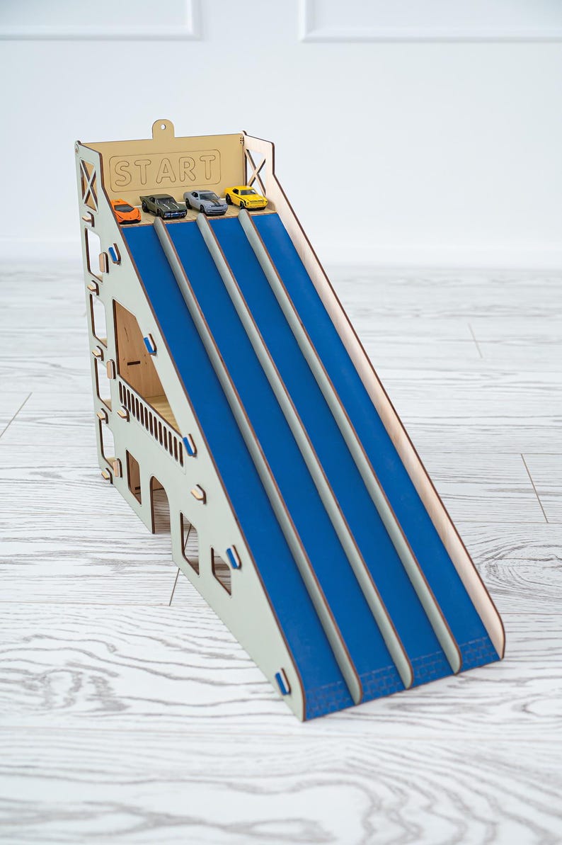 Wooden Car Ramp | Car Racetrack | Wooden Toy Auto Garage - Etsy