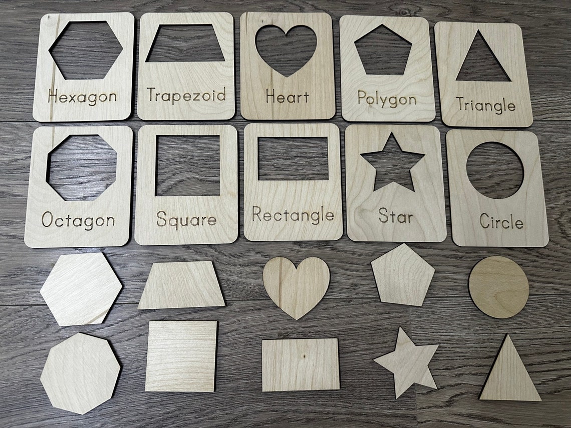 Educational Wooden Shapes Flash Cards With Engaging Activities - Etsy