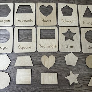 Educational Wooden Shapes Flash Cards With Engaging Activities for ...