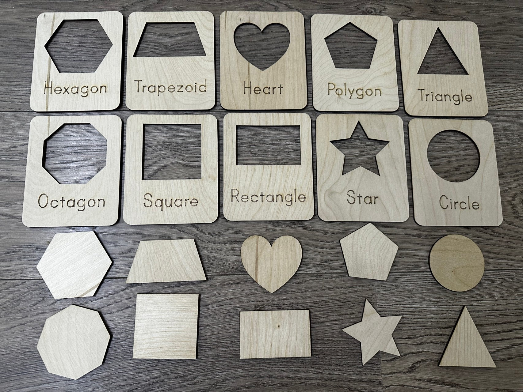 Educational Wooden Shapes Flash Cards With Engaging Activities - Etsy