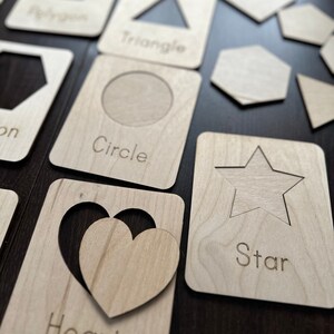 Educational Wooden Shapes Flash Cards With Engaging Activities for ...