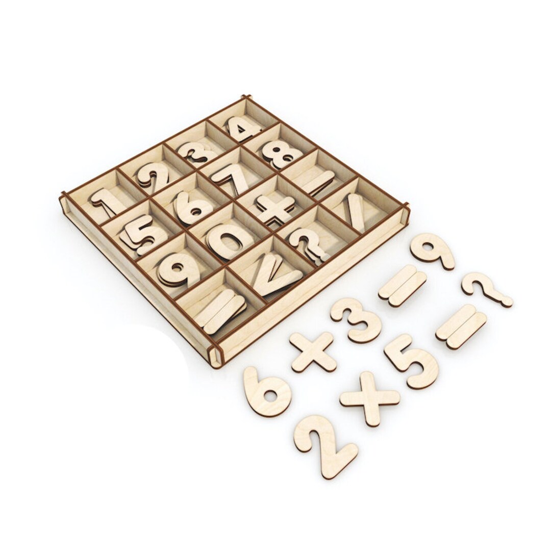 Education Numbers Set With Box, Wooden Learning Toys, Educational ...