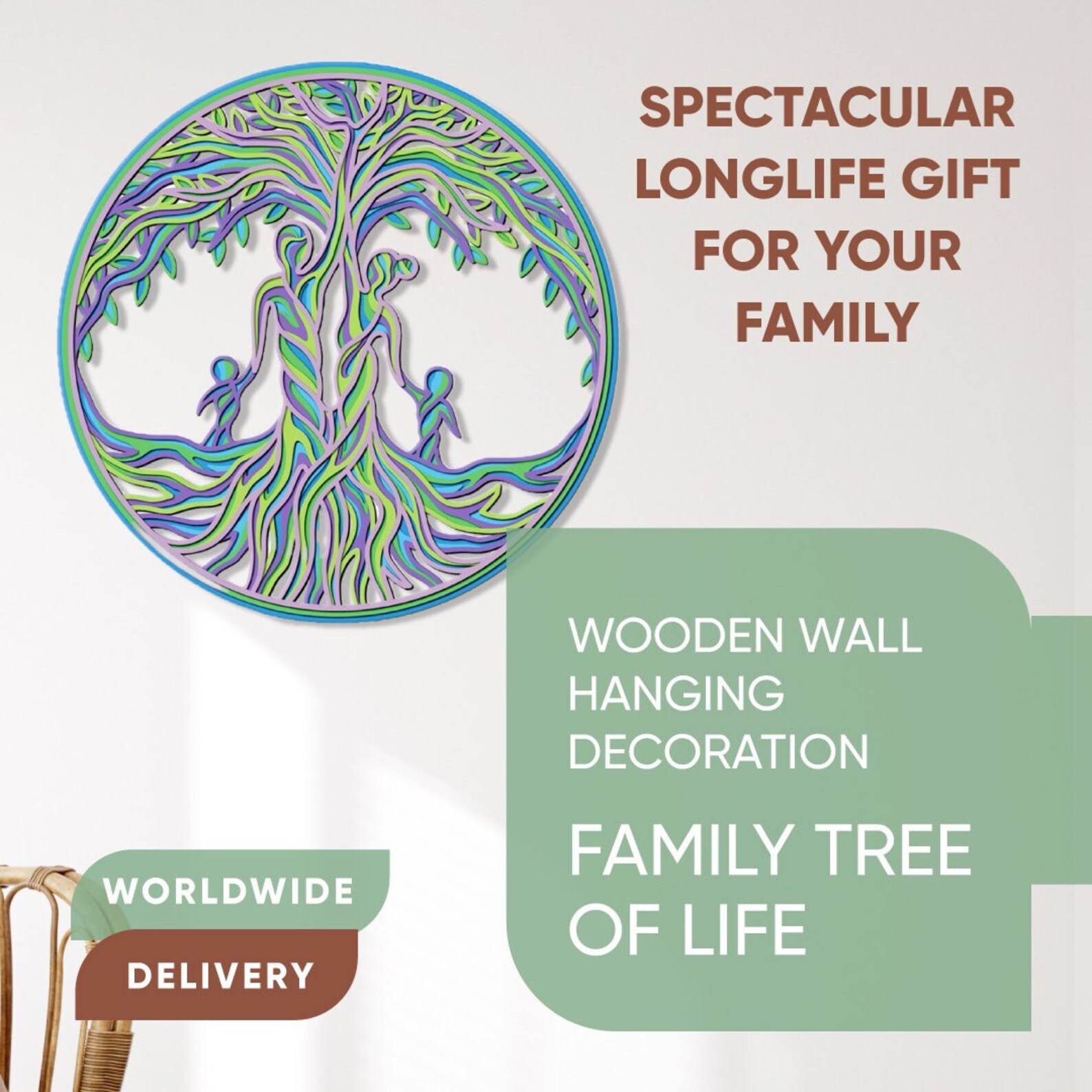 Family Portrait Art, Family Tree of Life Wall Art, Family Portrait Gift ...