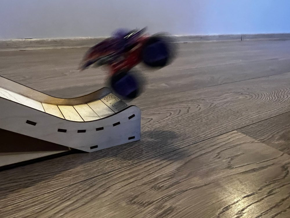 Wooden Car Racetrack Ramp JUMP Trampoline and Auto Garage Personalised ...