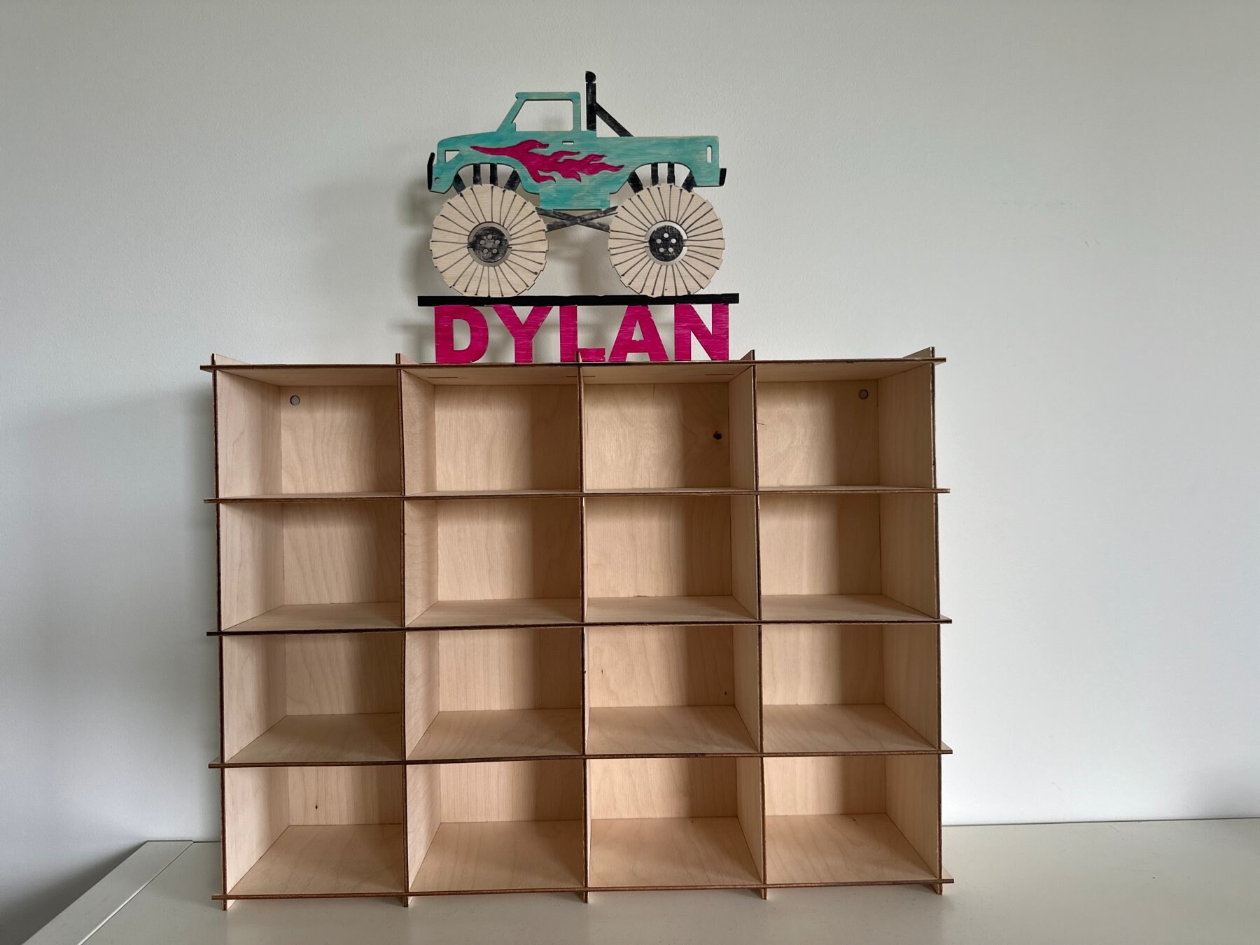 Monster Truck Shelf, Toy Car Shelf Monster Truck Organizer ...