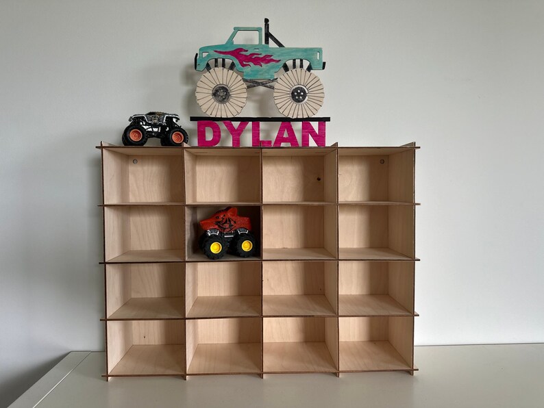 Monster Truck Shelf, Toy Car Shelf Monster Truck Organizer ...
