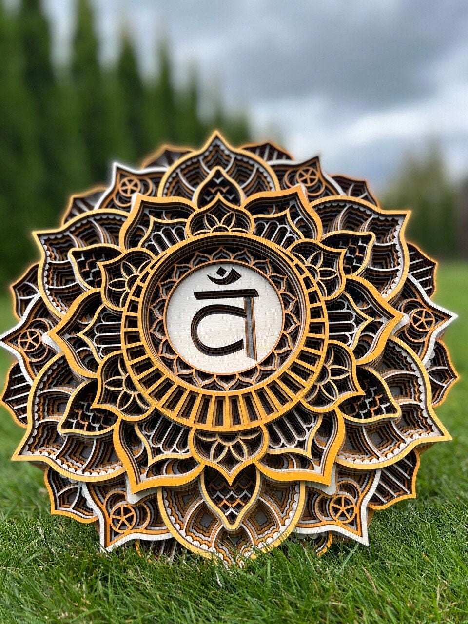 CHAKRAS WALL ART Set Wood Chakra Mandala, Meditation Room Decor ...