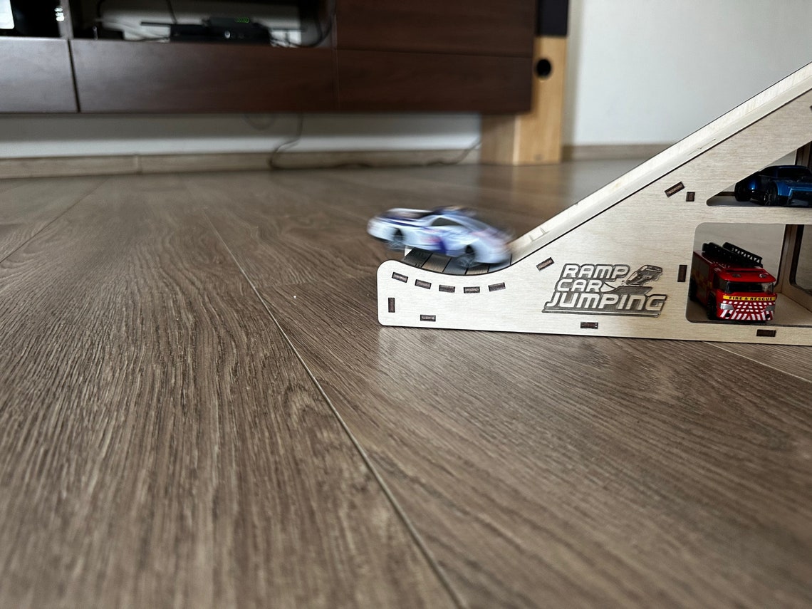 Car Race Track Toy for Toddler Trampoline and Auto Garage Toy ...