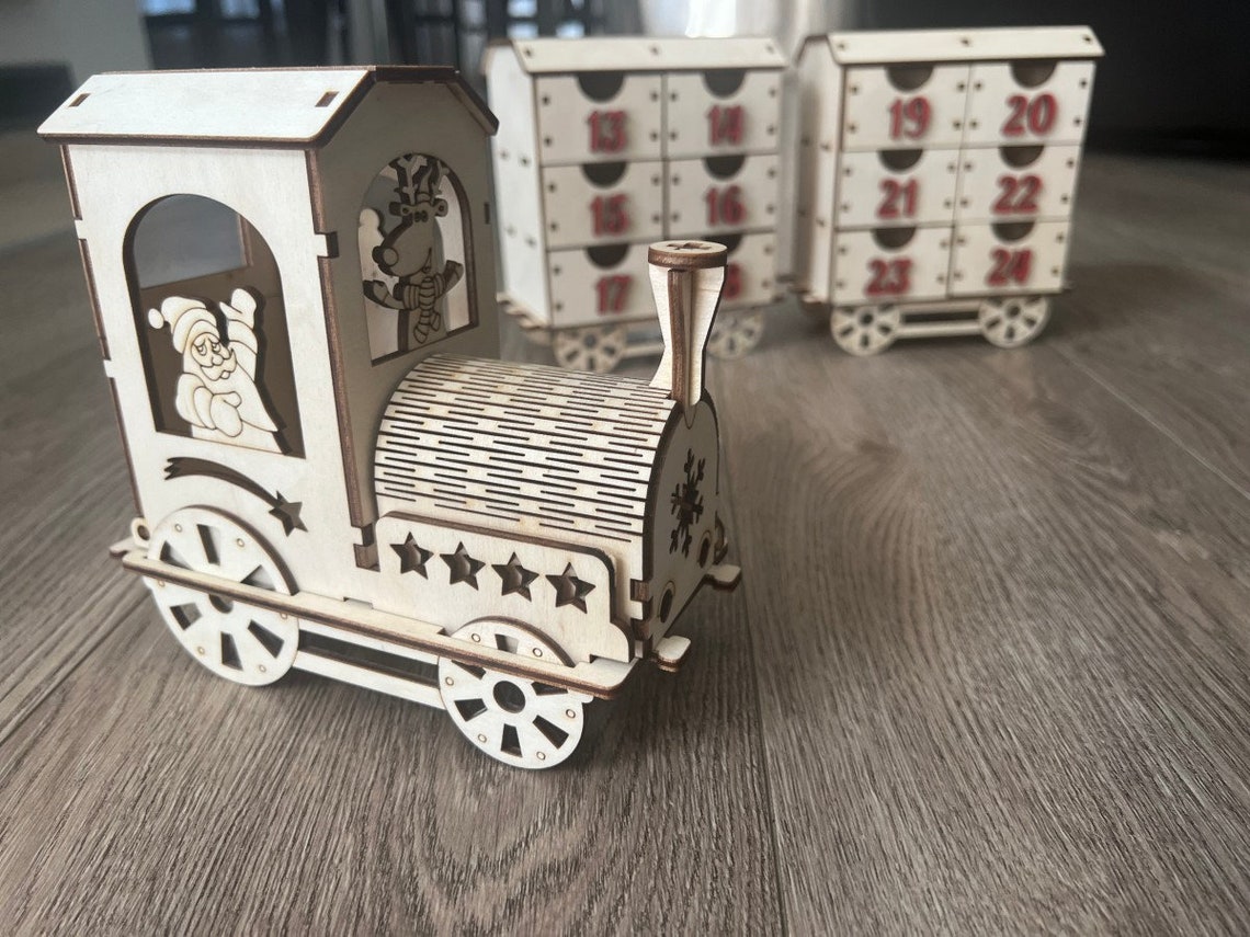 DIY Wooden Train Advent Calendar Kit - Personalize Your Christmas ...
