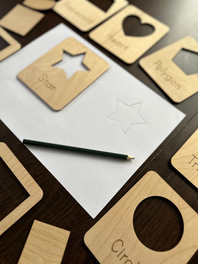 Educational Wooden Shapes Flash Cards With Engaging Activities - Etsy