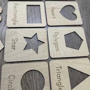 Educational Wooden Shapes Flash Cards With Engaging Activities for ...
