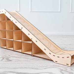 Wooden Car Racetrack Ramp JUMP | Trampoline and Auto Garage ...