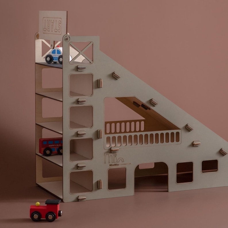 Wooden Car Ramp | Car Racetrack | Wooden Toy Auto Garage - Etsy