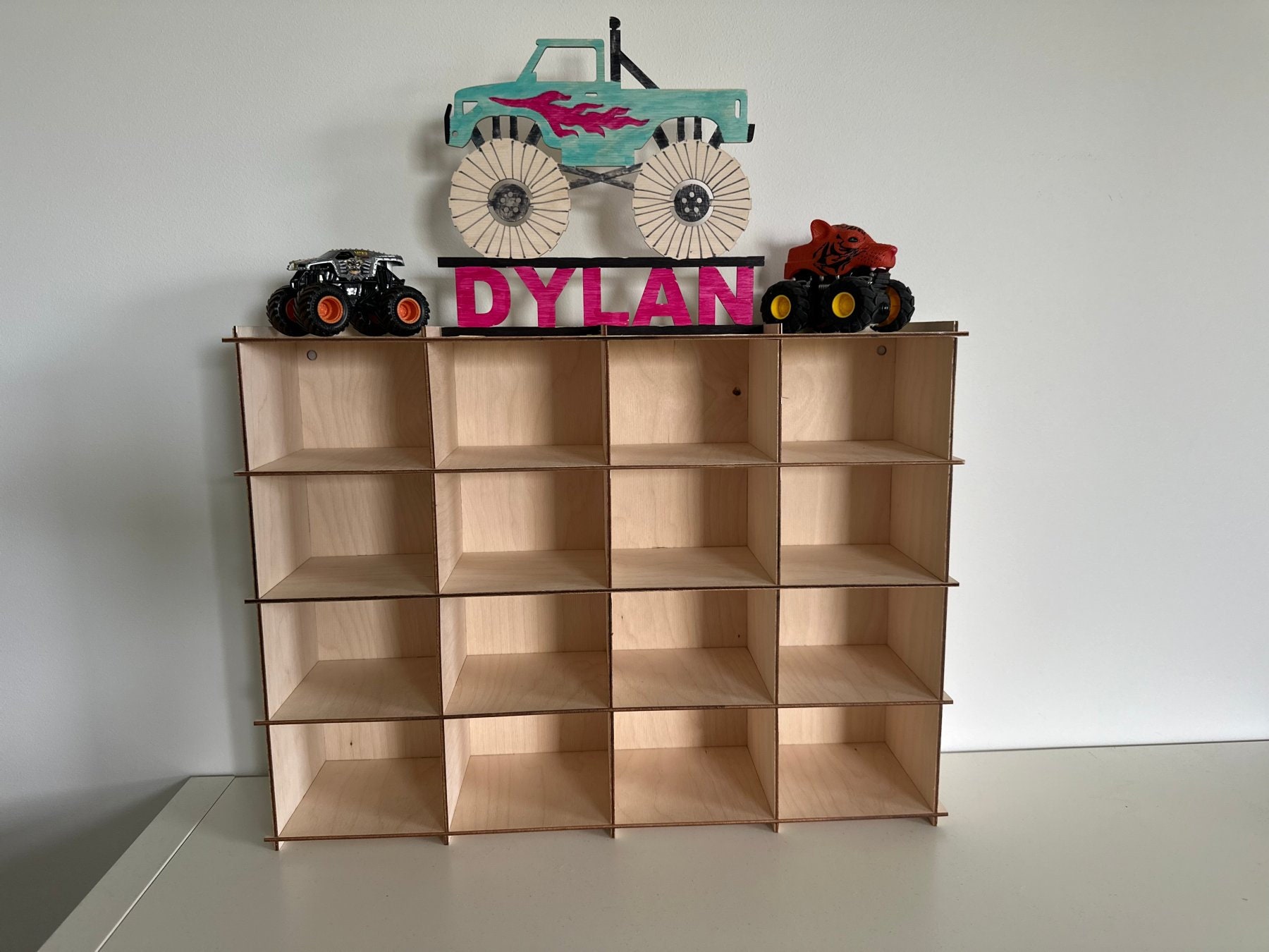 Monster Truck Shelf, Toy Car Shelf Monster Truck Organizer ...