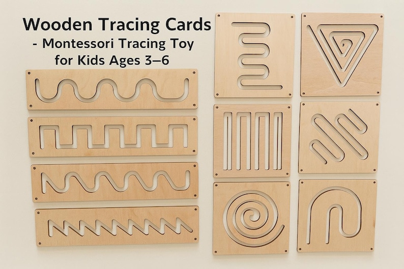 Wooden Hand Training Cards – Montessori Prewriting Tracing Toy - Etsy
