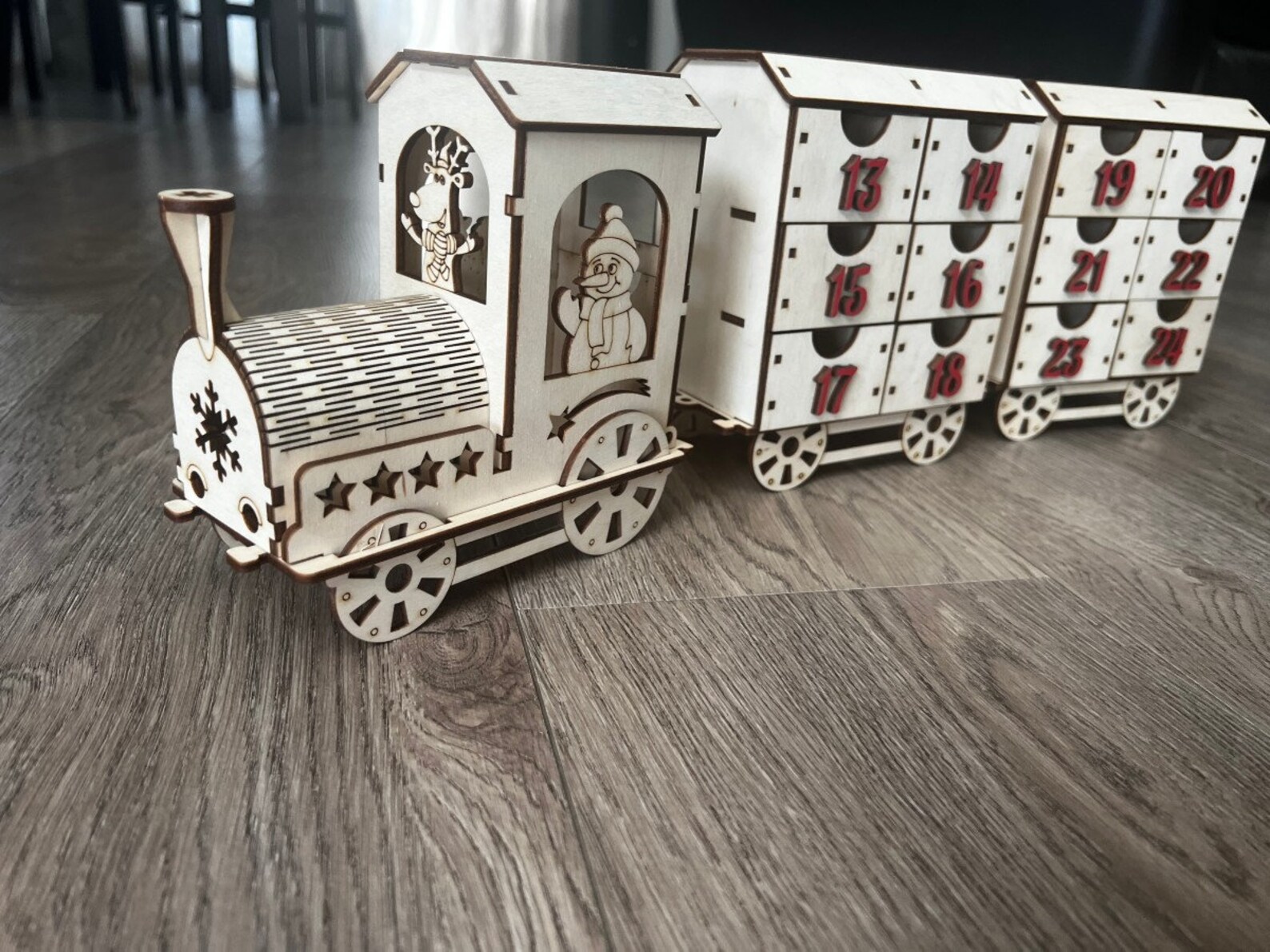 DIY Wooden Train Advent Calendar Kit Personalize Your Christmas ...