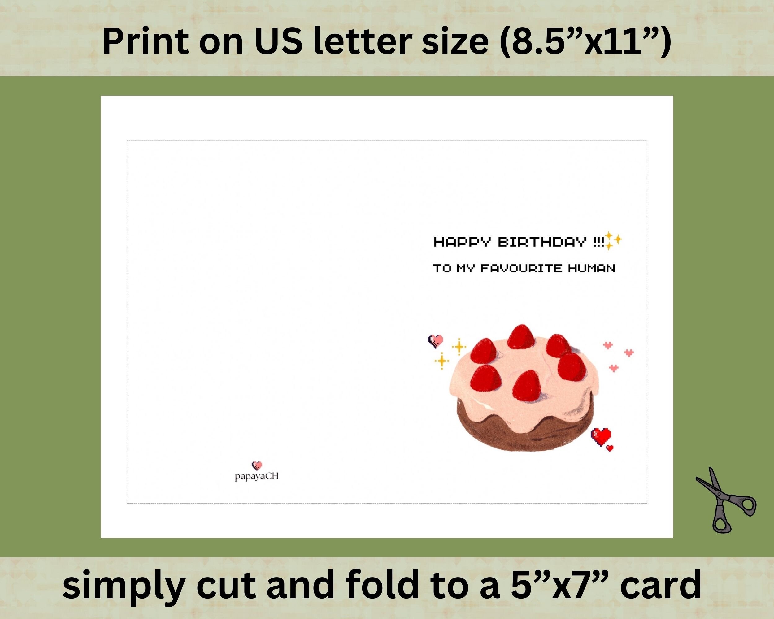 Printable Birthday Card, Printable Happy Birthday Card, Cute Printable ...