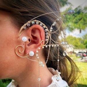 Gold Mermaid Ear Cuffs: Beaded Siren Cosplay Jewelry - Etsy