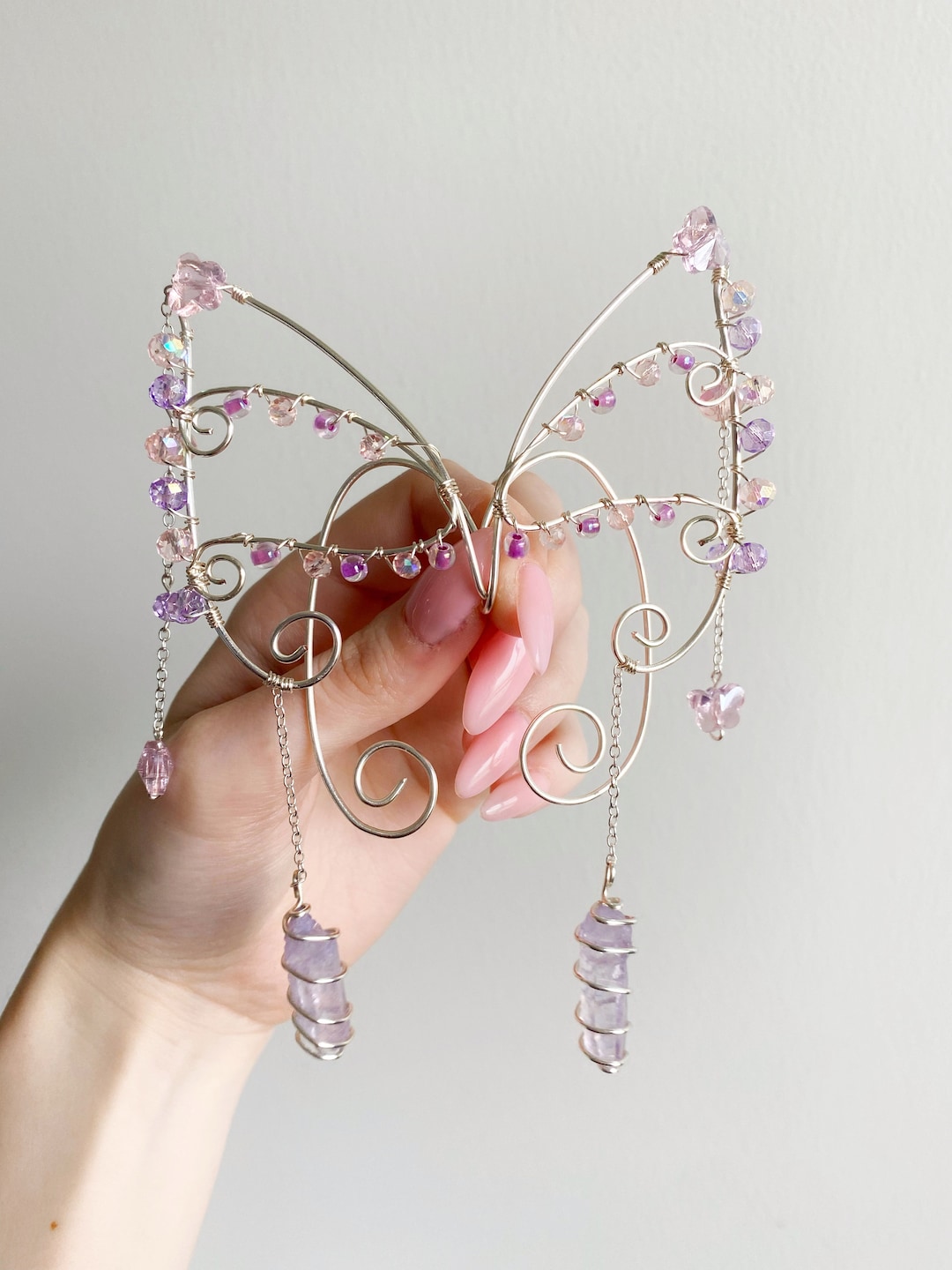 Pair of Pink and Purple Butterfly Fairy/faerie Ear Cuff Elf Ears - Etsy