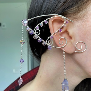 Pair of Pink and Purple Butterfly Fairy/faerie Ear Cuff Elf Ears - Etsy