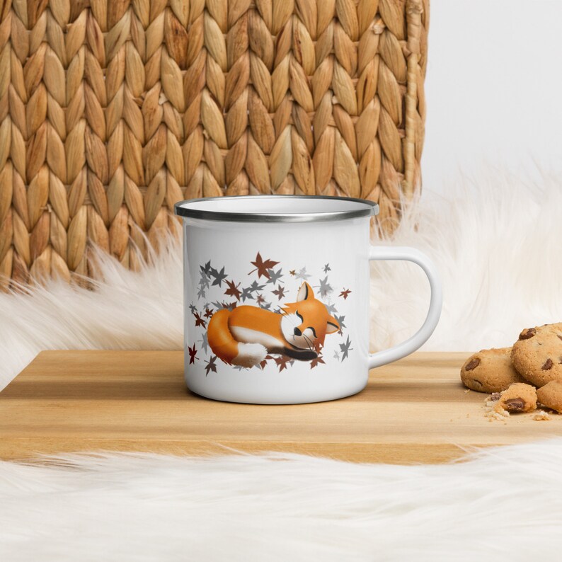 Foxy Enamel Mug / 12oz / Fox Gift / Cute Camping Mug - Etsy