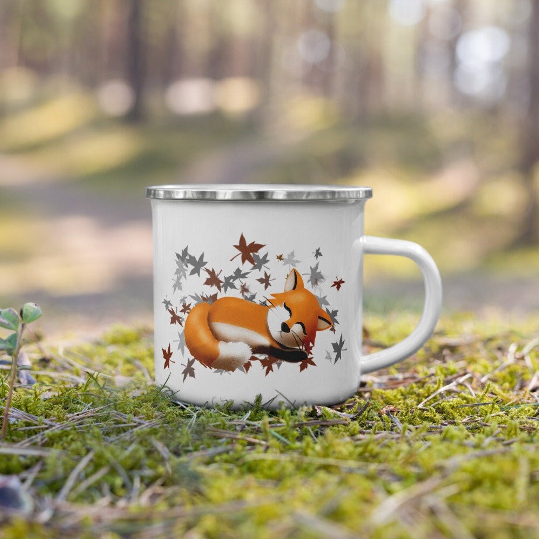 Foxy Enamel Mug / 12oz / Fox Gift / Cute Camping Mug - Etsy