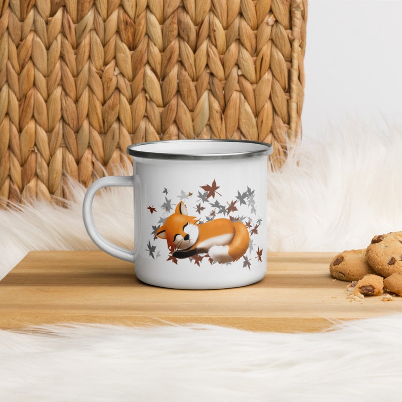 Foxy Enamel Mug / 12oz / Fox Gift / Cute Camping Mug - Etsy