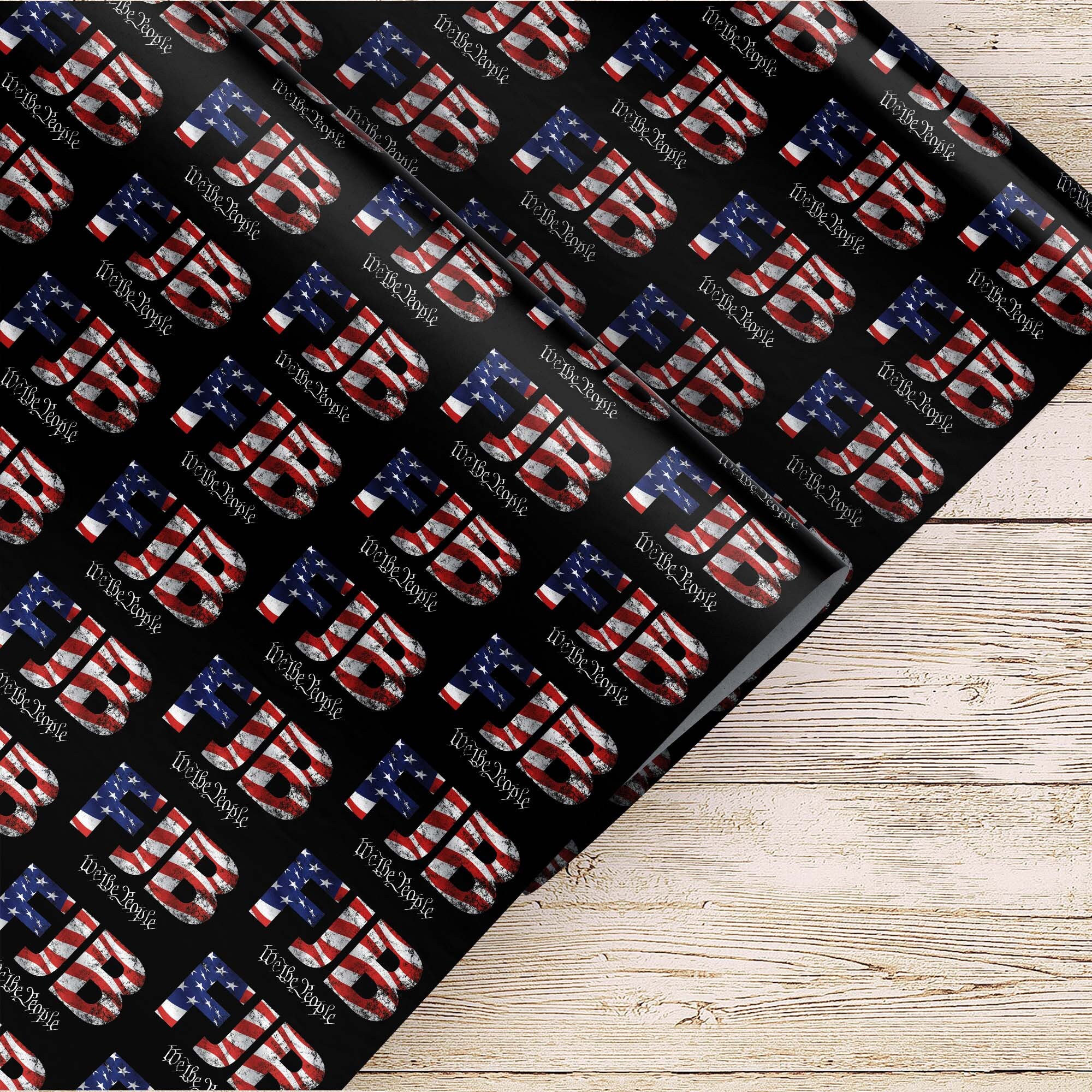 FJB Wrapping Paper Blue Patriotic Gift Paper, Trump Gift Wrap ...