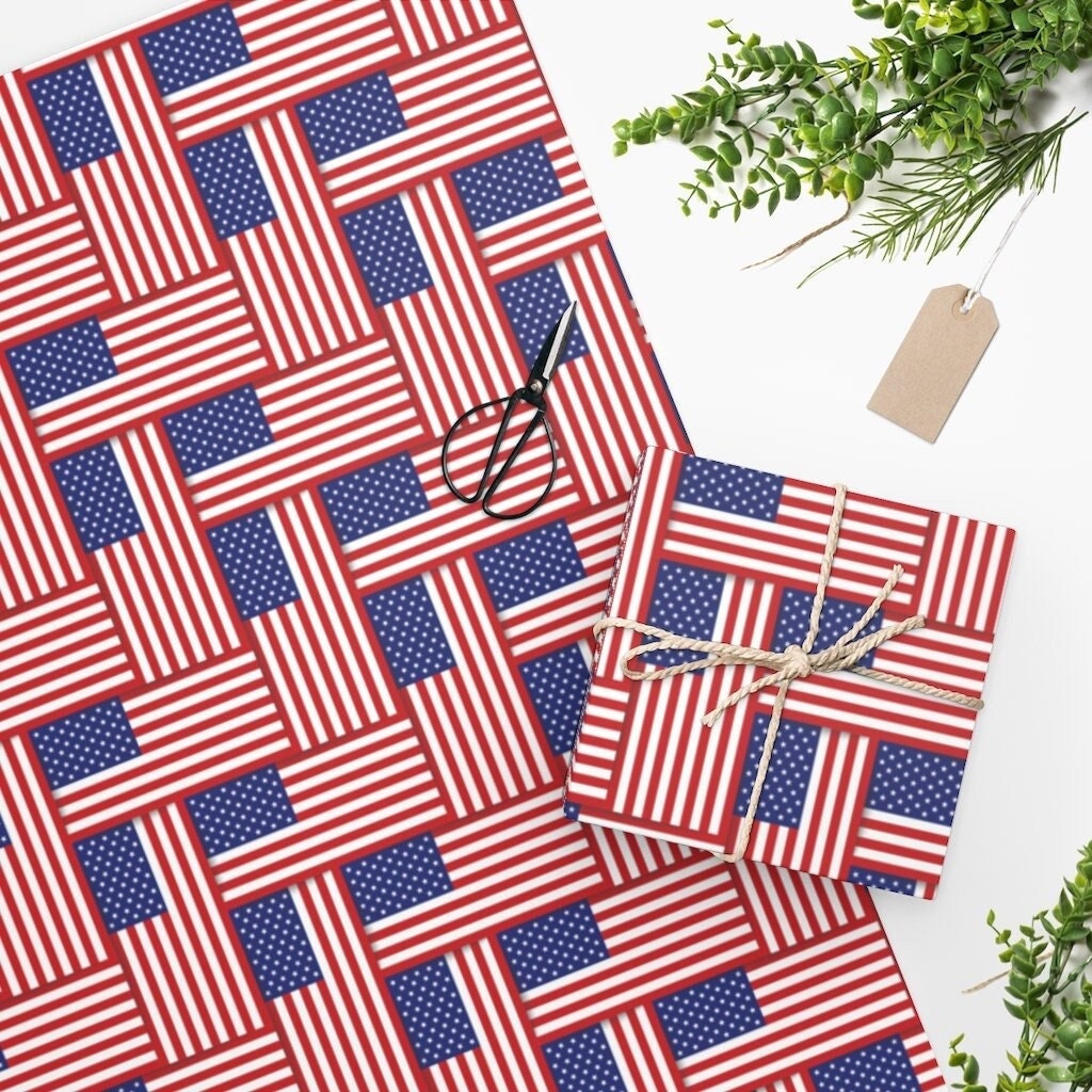 American Flag Wrapping Paper | Patriotic Gift Paper, Trump Gift Wrap ...