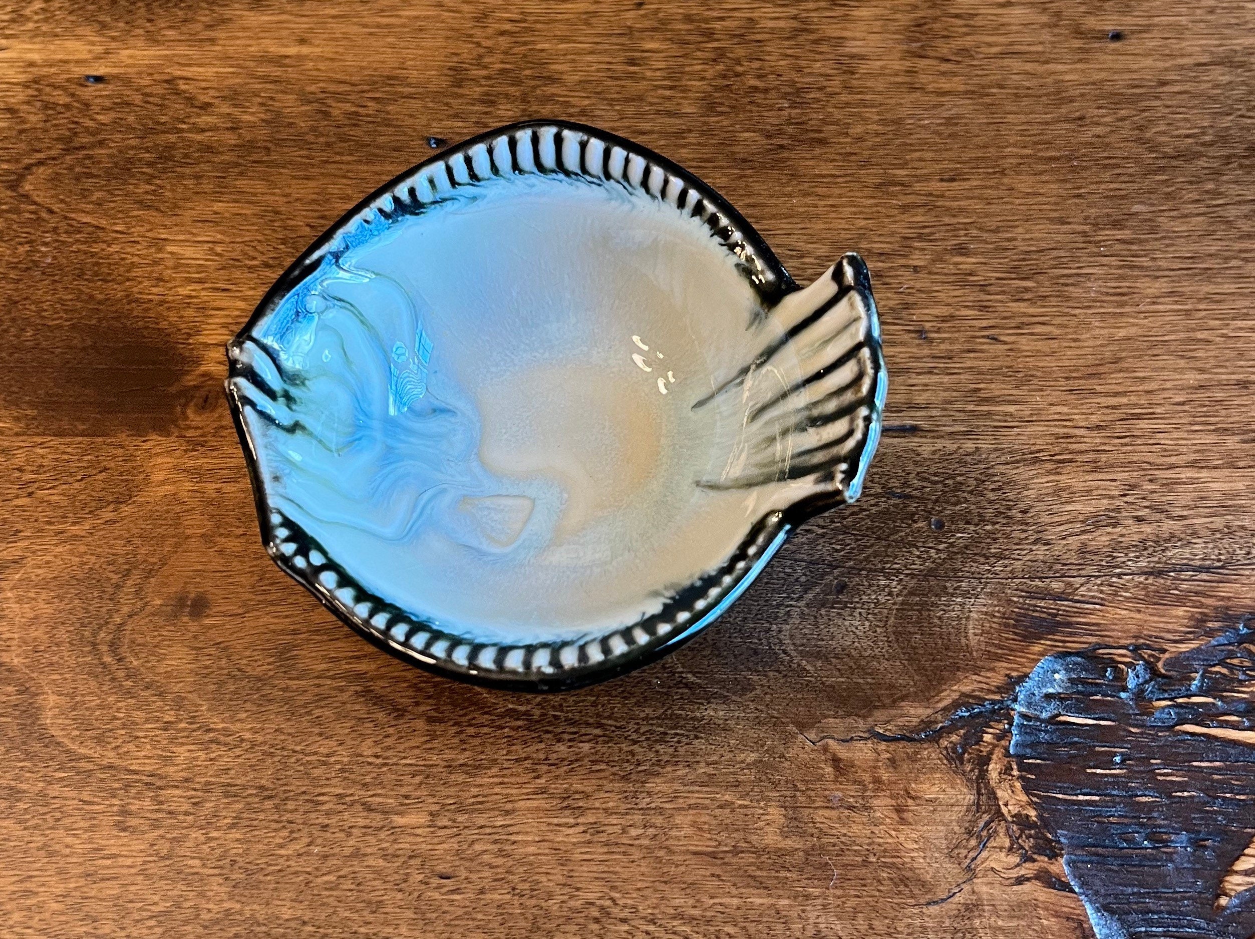 Vintage Hand Painted Ceramic Fish Trinket Jar / Bowl Great | Etsy