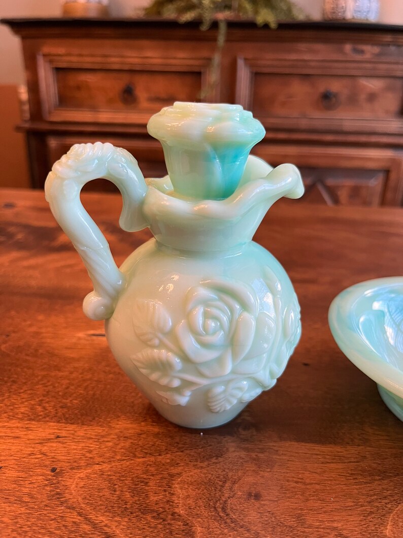 Vintage Avon Victoriana Pitcher With Stopper and Bowl Set - Faux ...