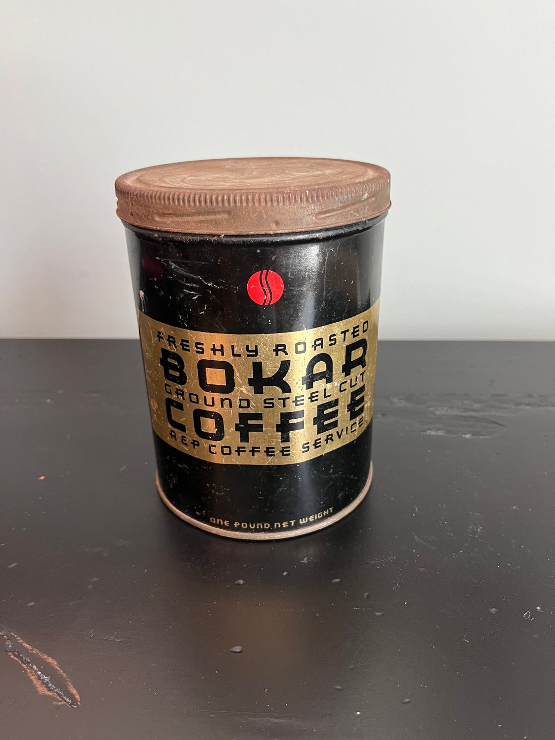 Vintage Bokar Coffee Tin Freshly Roasted Ground Order A & P Coffee ...