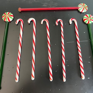 Glass Candy Cane Drink Stirrers - Etsy