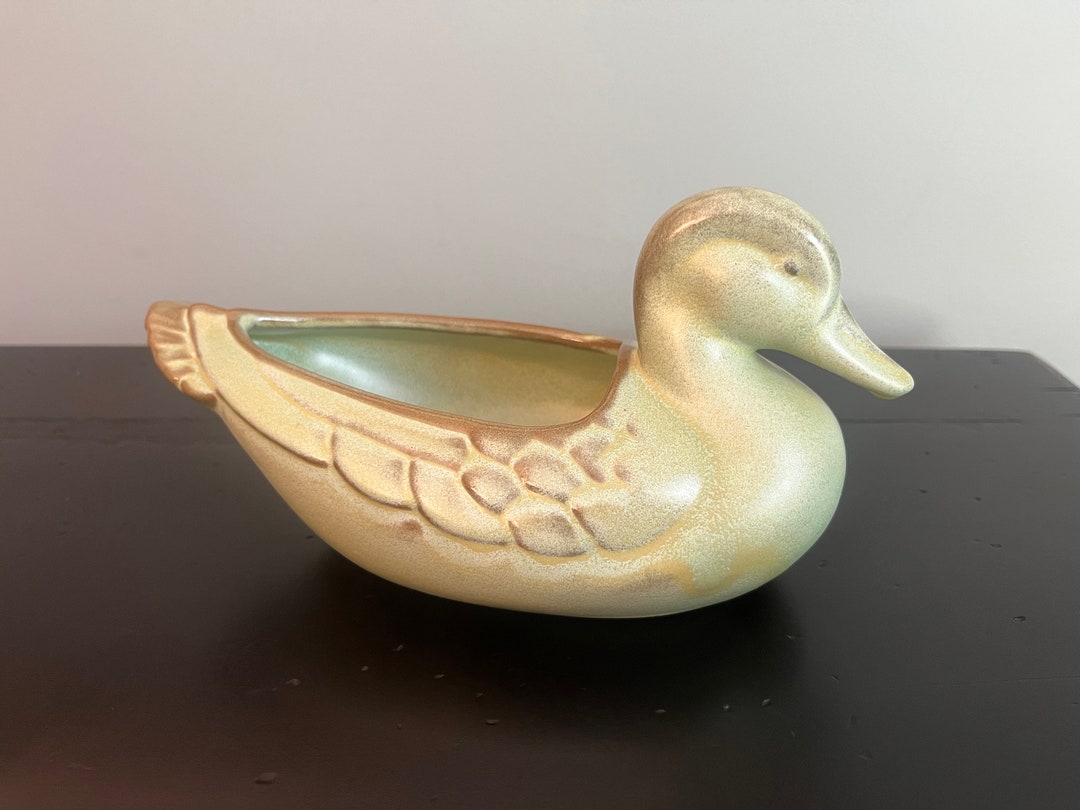Vintage Frankoma Pottery Duck Planter 208 A Prairie Green - Nice! - Etsy