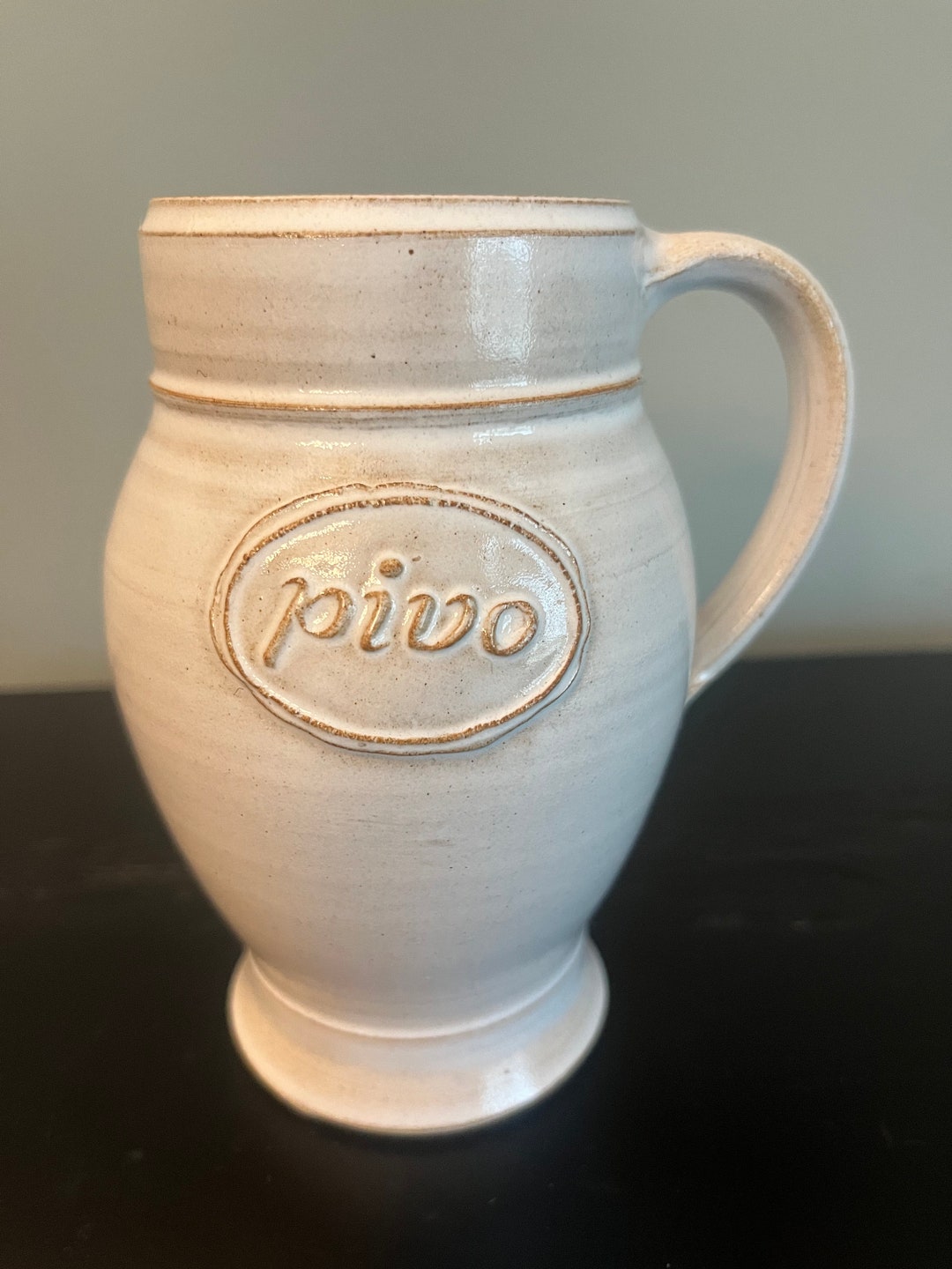 Pivo Mug Pottery - Czechoslovakian Beer Stein Pivo Vintage Czech Mug ...