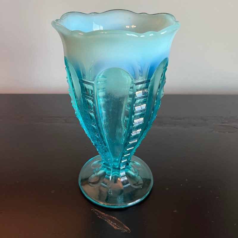 Footed Glass Vase - Etsy