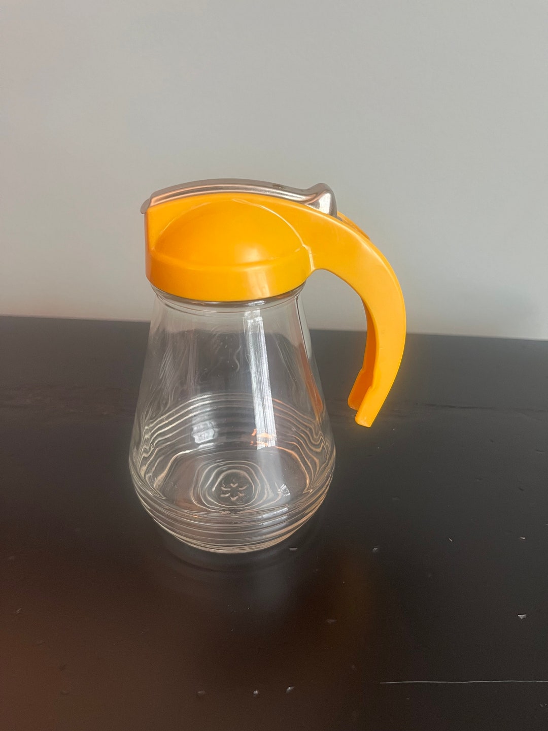 Vintage Federal Glass Syrup or Sugar Dispenser With Yellowish Brown ...