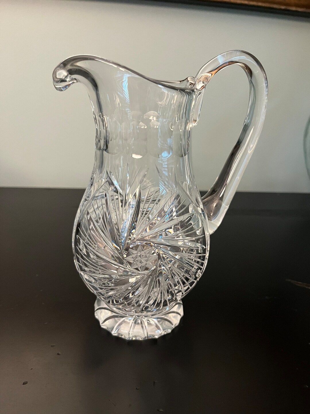 Vintage Cut Glass Pitcher by American Cut Eleanor Pattern Gorgeous ...