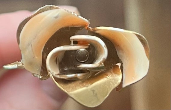 Vintage 1950s rose flower brooch / pin - light pink /… - Gem