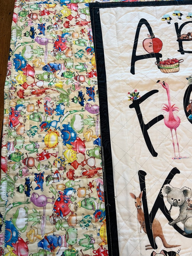 Frog / Animal Themed Quilt Panel / Baby Blanket / Kid’s Blanket / Wall ...