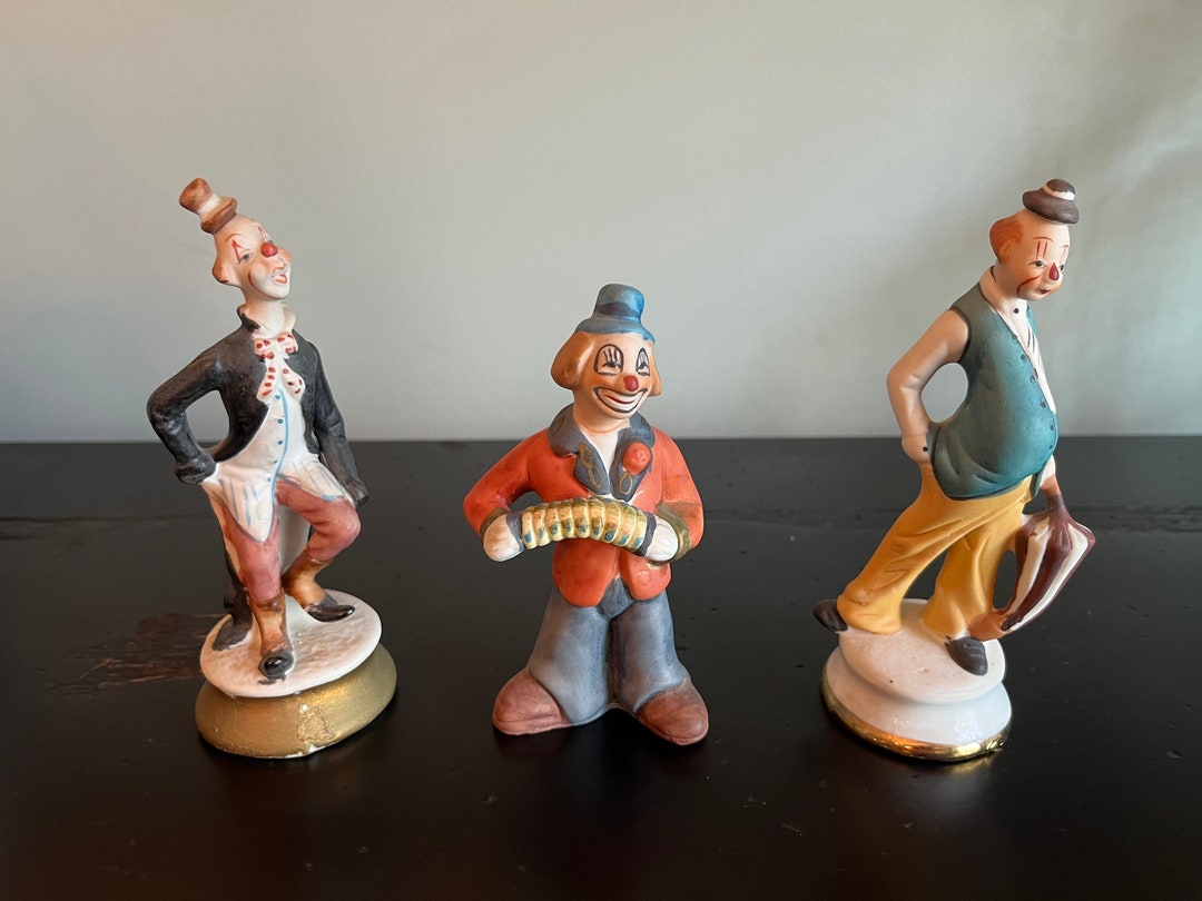 3 Vintage Hand Painted Ceramic Clowns Hand Crafted and Painted ...
