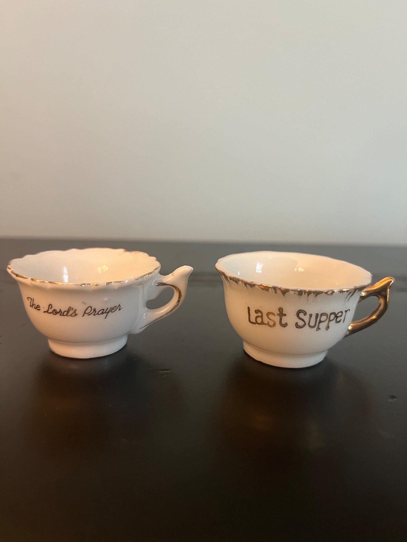 Vintage Brimnco Miniature Religious Tea Cup and Saucers Sets - the Lord ...