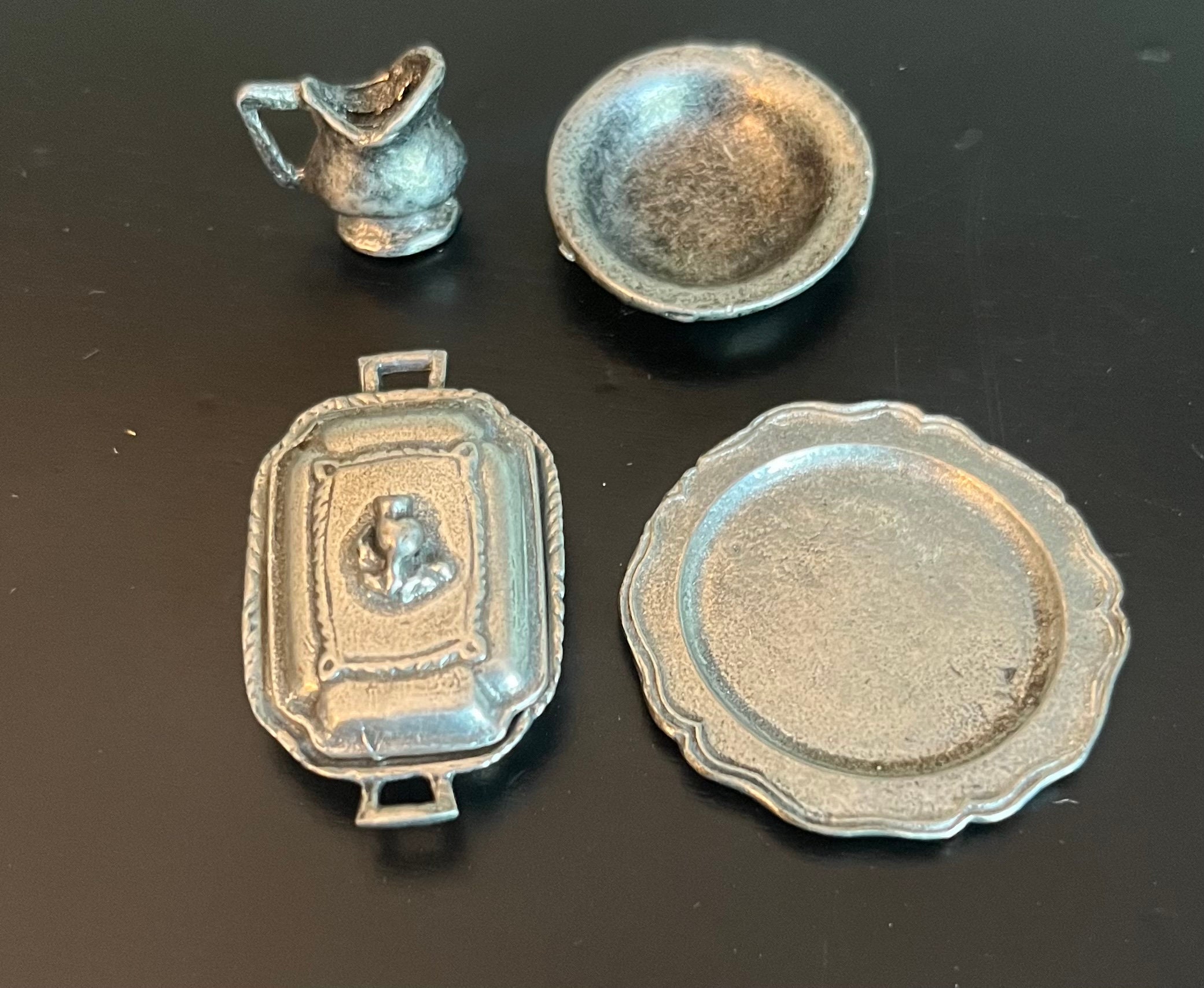 Miniature Vintage 5 Piece Pewter Serving Dishes Thistle - Etsy