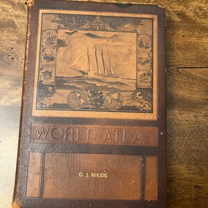 Rand Mcnally World Atlas Readers Edition by O.J. Rhode 1942 Leather ...
