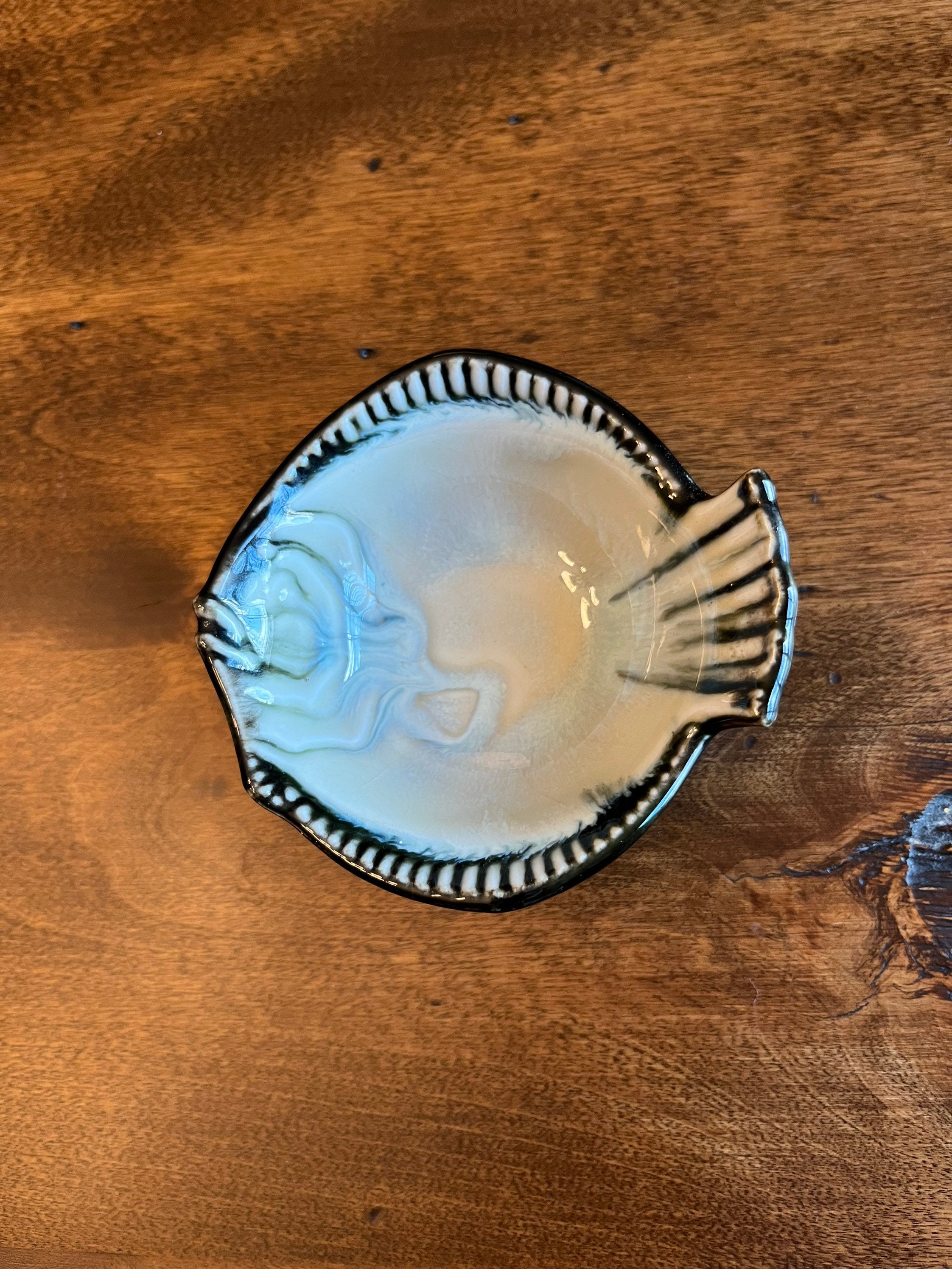 Vintage Hand Painted Ceramic Fish Trinket Jar / Bowl Great | Etsy