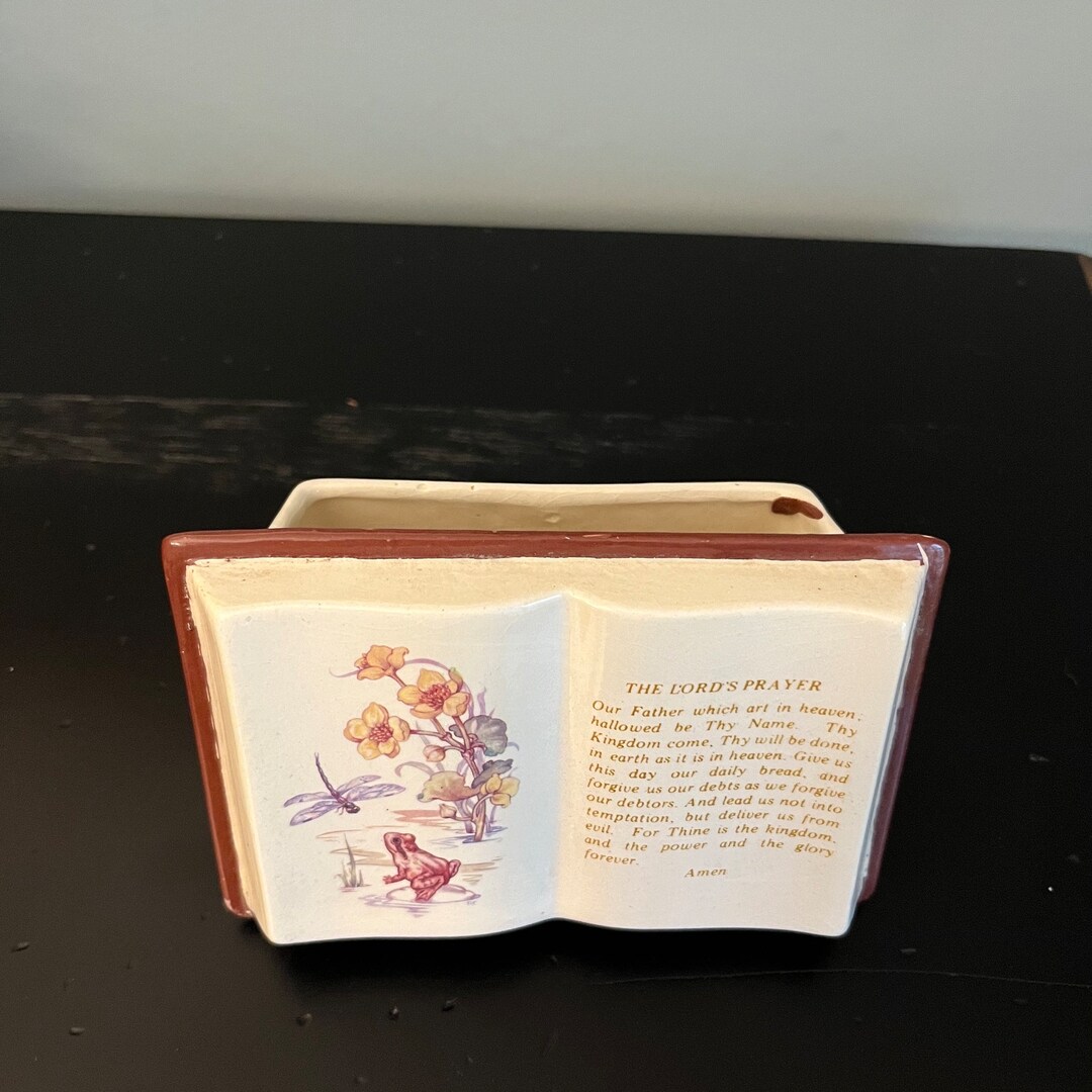 Vintage Alberta’s Porcelain Book Vase / Planter / Writing Utensil ...