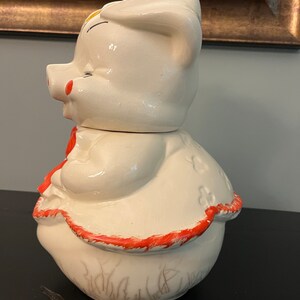 Vintage American Bisque Pottery Smiling Dancing Pig Cookie Jar Turn ...