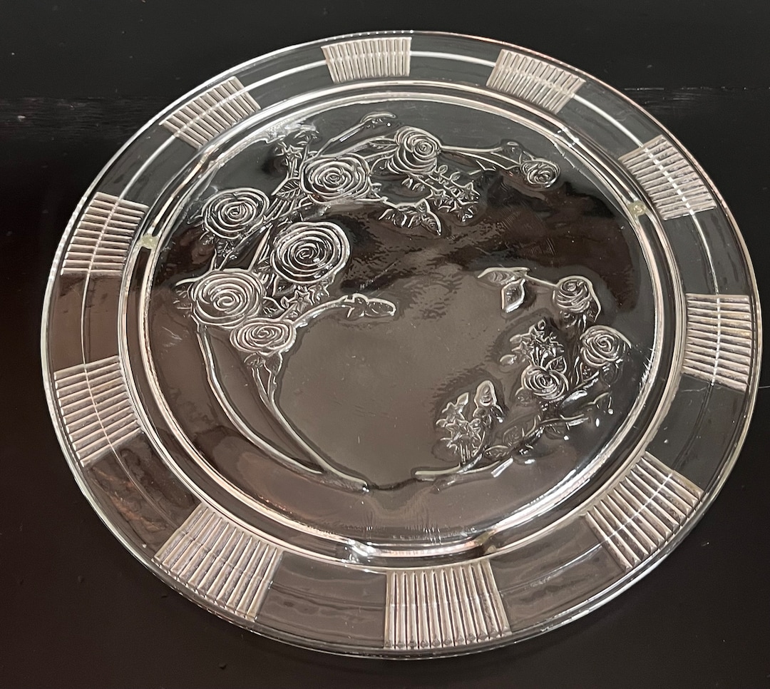 Vintage Federal Depression Glass Clear Footed Cake Plate, Federal Glass ...